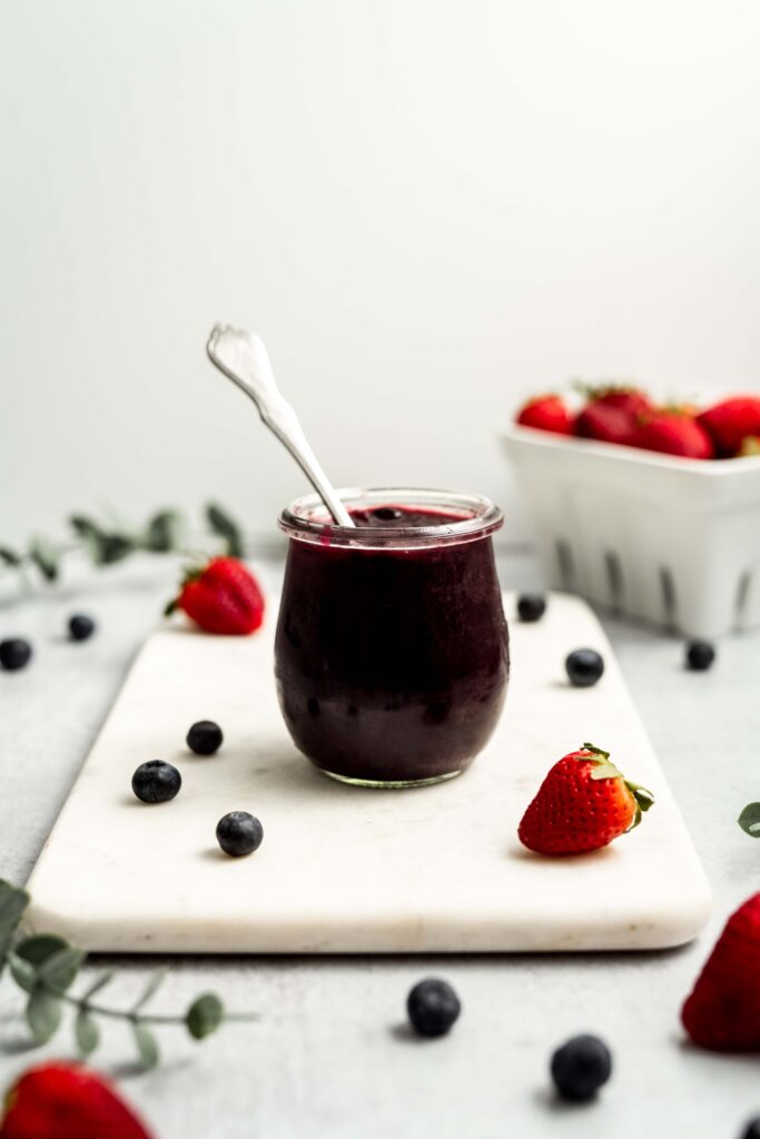 Easy Frozen Berry Compote - 3 ingredients - Living in Flux