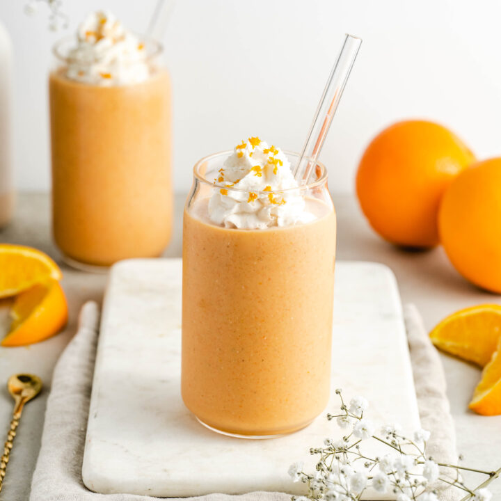 The Best Orange Creamsicle Protein Shake (healthy, vegan) - Living in Flux